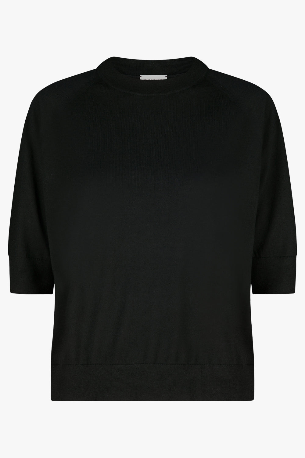 Short Sleeve Knit Sweater | Black – Parlour X