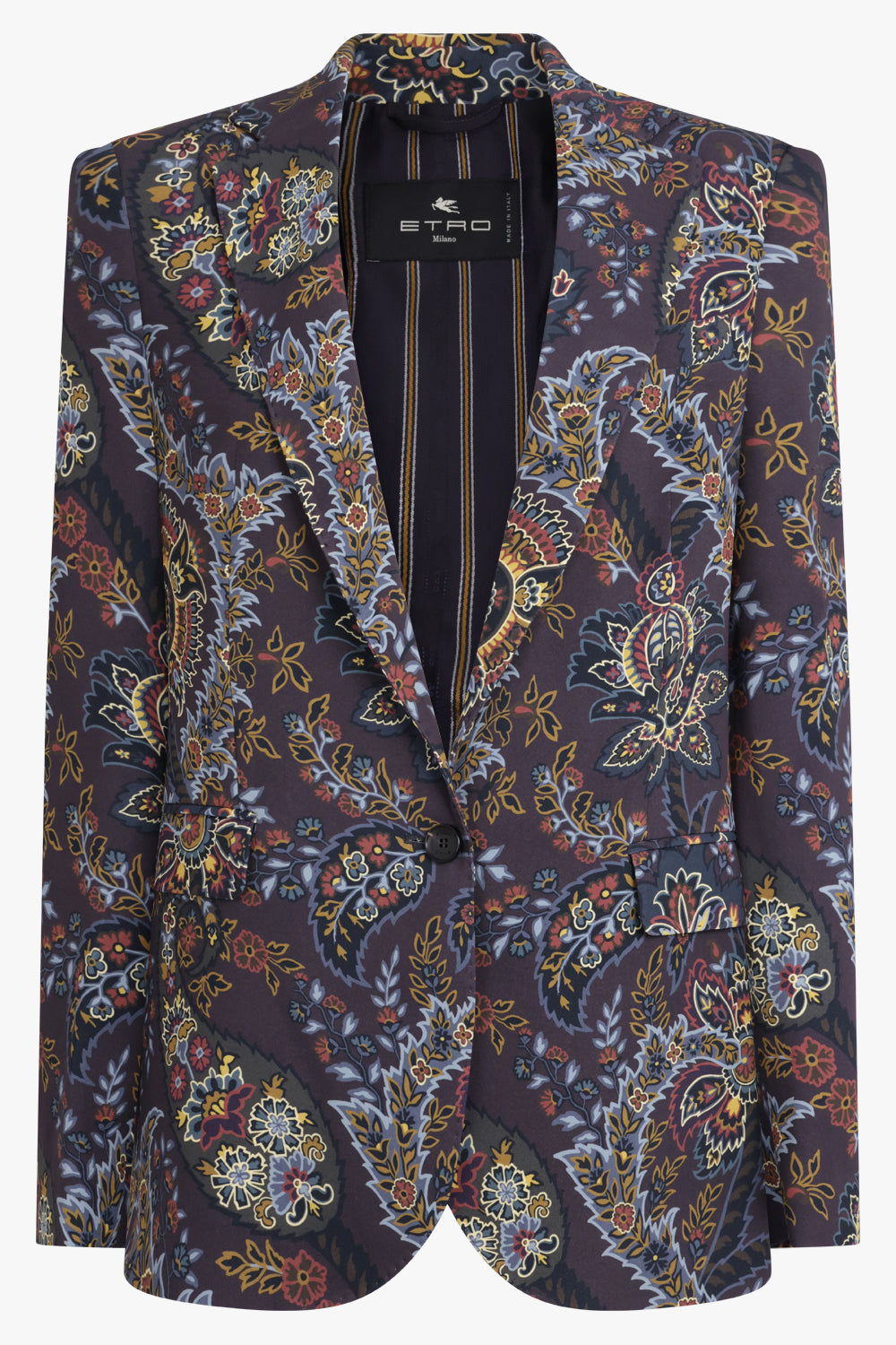 Single Breasted Floral Print Jacket | Black/Multi – Parlour X