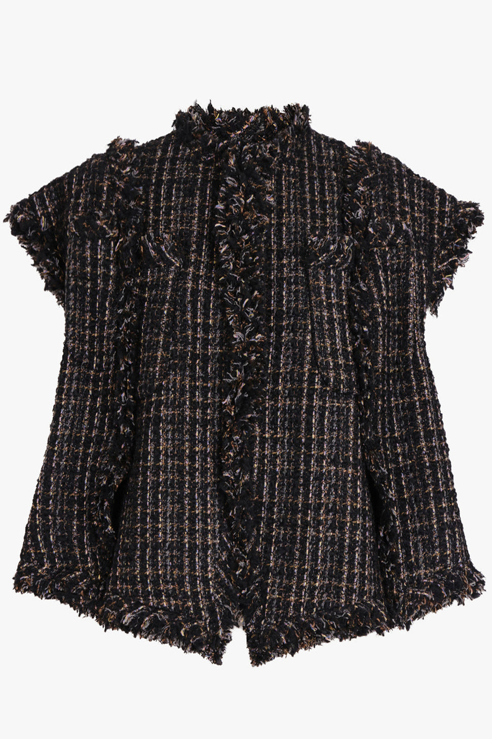 Tweed S/S Cropped Jacket | Black/Brown – Parlour X
