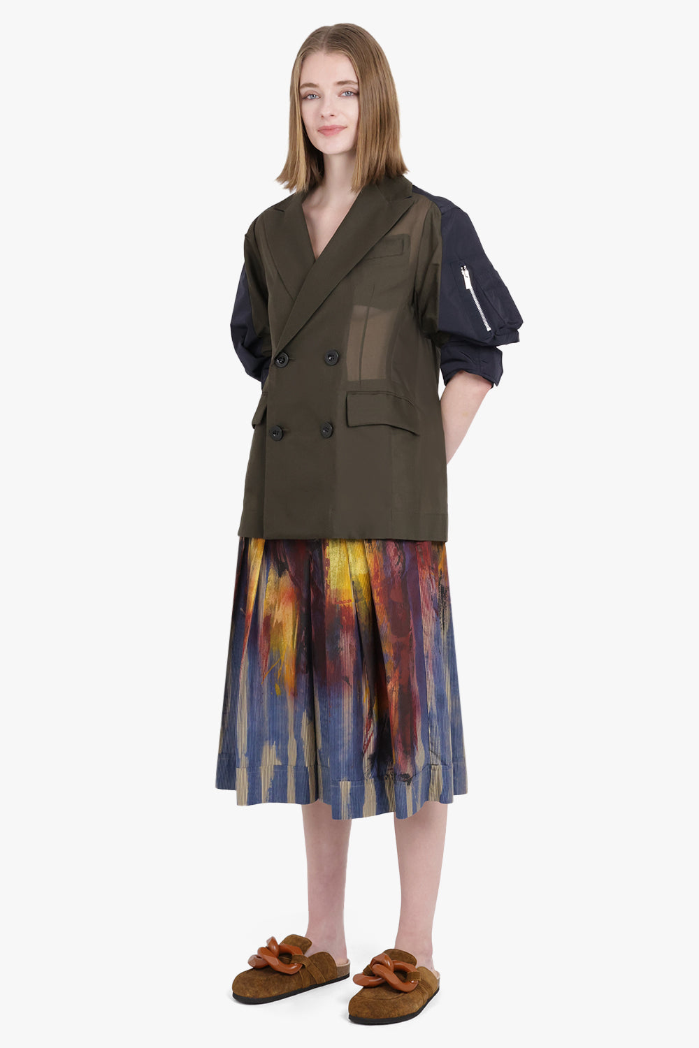 Voile X Taffeta Jacket | Khaki Navy – Parlour X