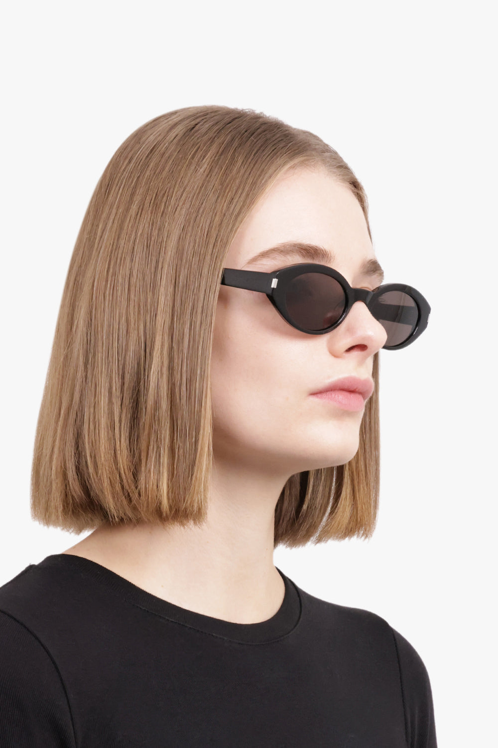 SL 567 Oval Frame Sunglasses | Black – Parlour X