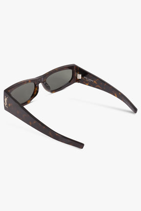 SL M140/F Flat Cat Eye Frame Sunglasses | Dark Havana/Grey – Parlour X