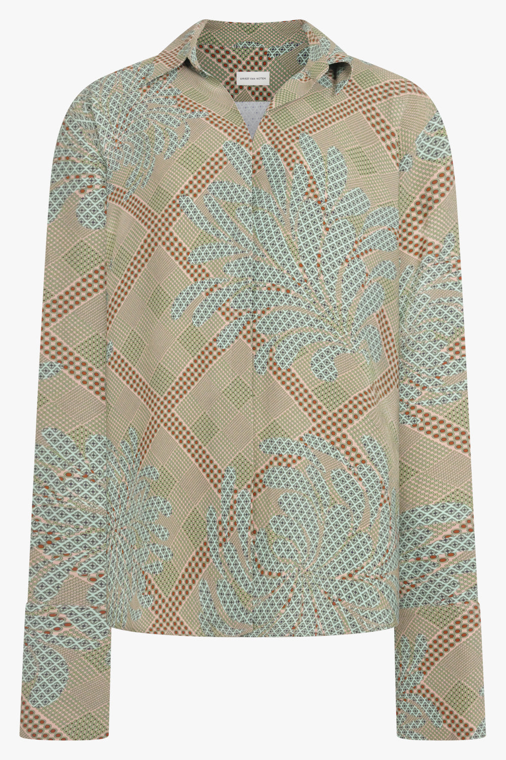 Celindra Floral Motif L\S Shirt | Green/Multi – Parlour X