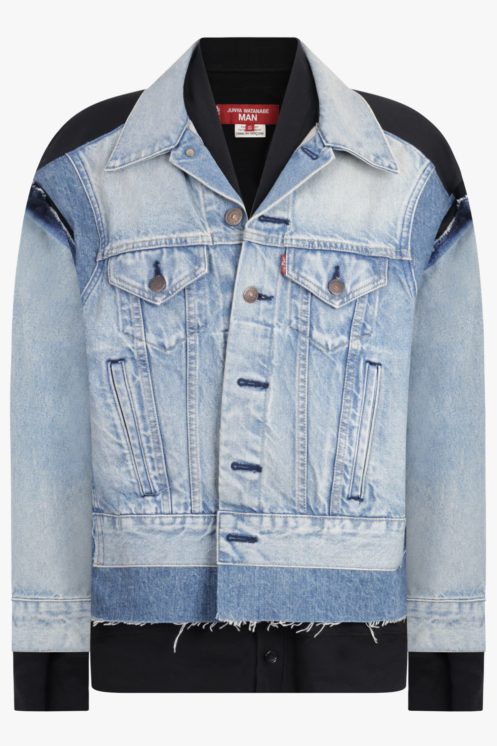 Cardigan Style Denim Overlay Jacket | Washed Indigo/Black – Parlour X
