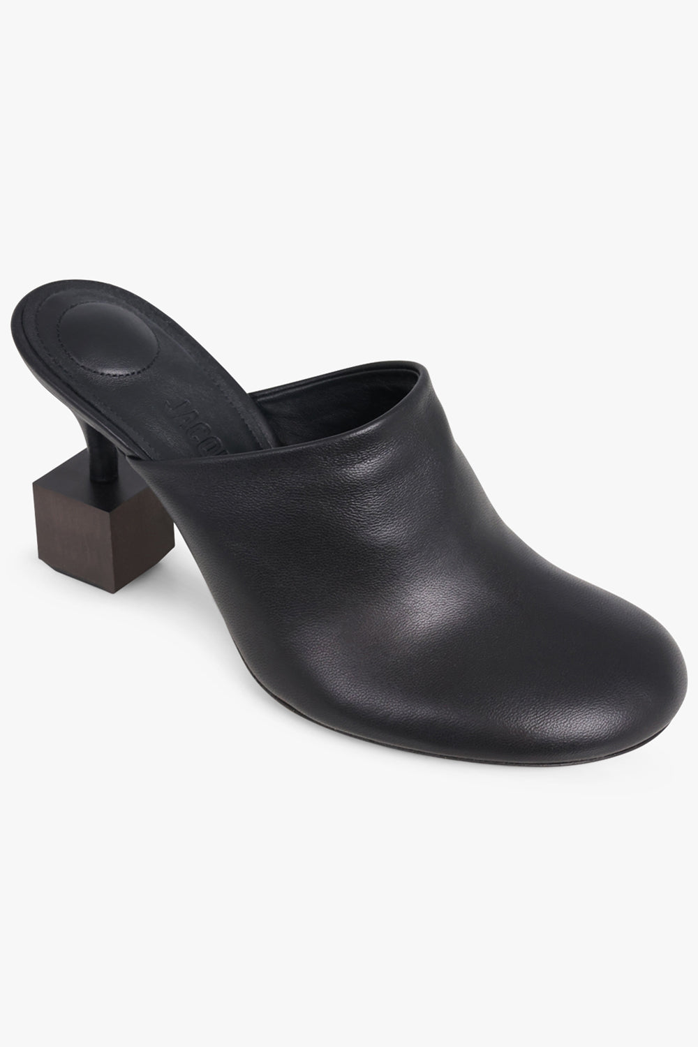 Les Mules Bisou Closed Toe 90mm Circle/Square Heel | Black – Parlour X