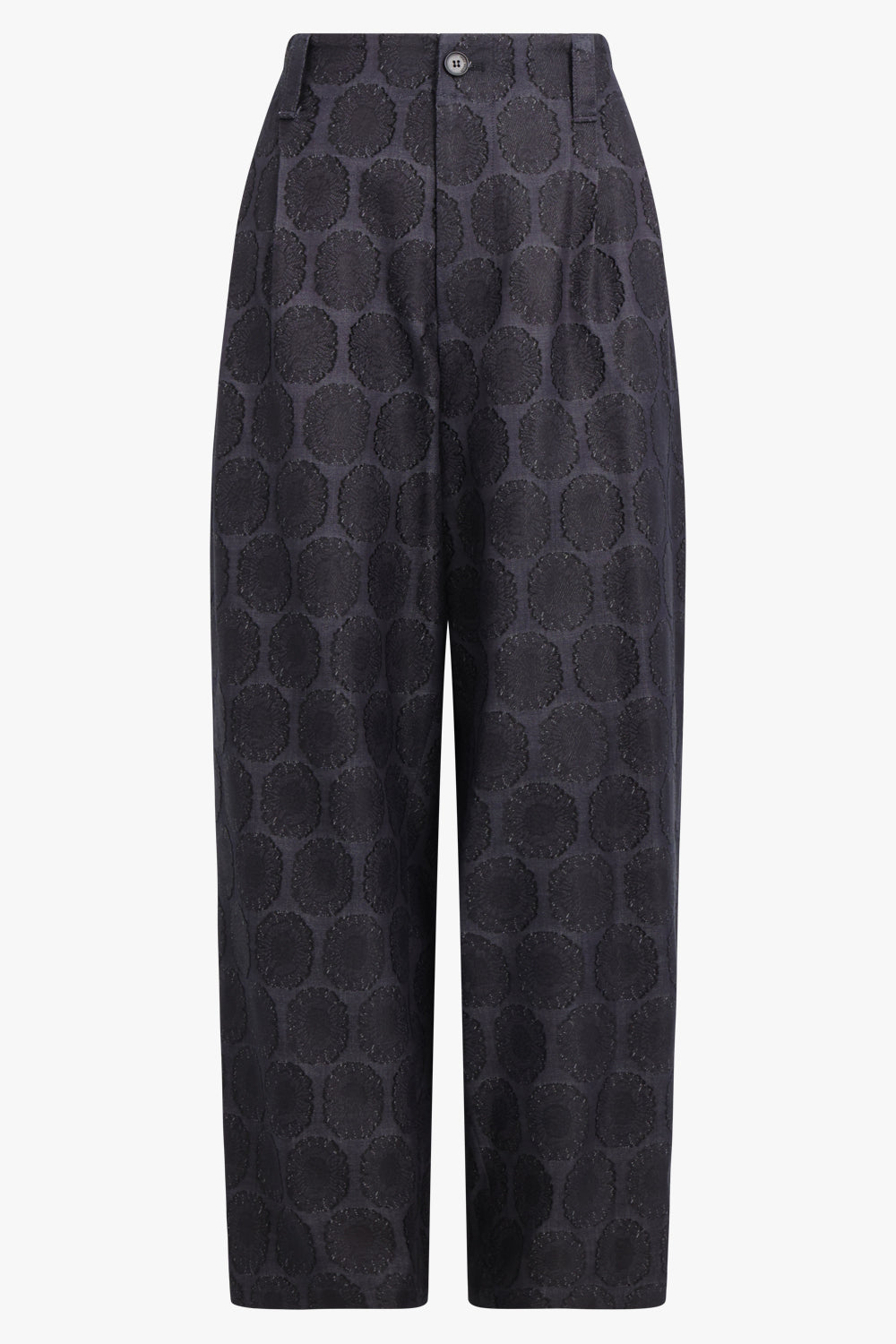 FLOWER JACQUARD TWO TUCK BANDING SLACKS | INDIGO BLUE – Parlour X
