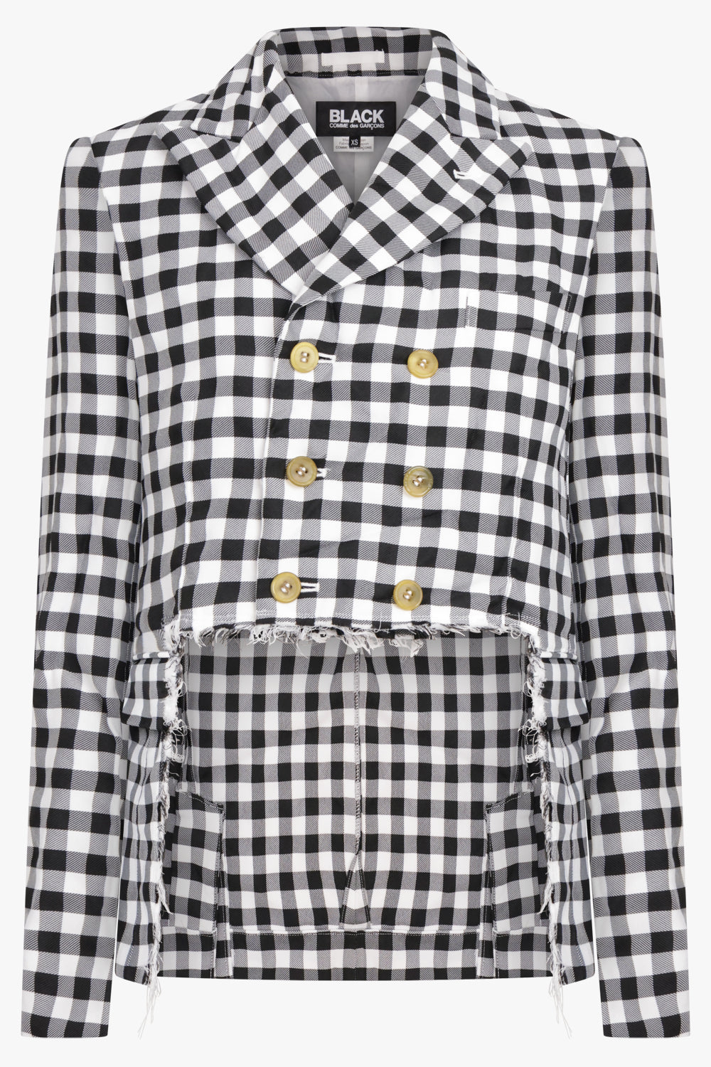 Asymmetric Gingham Check Blazer | Black/White – Parlour X