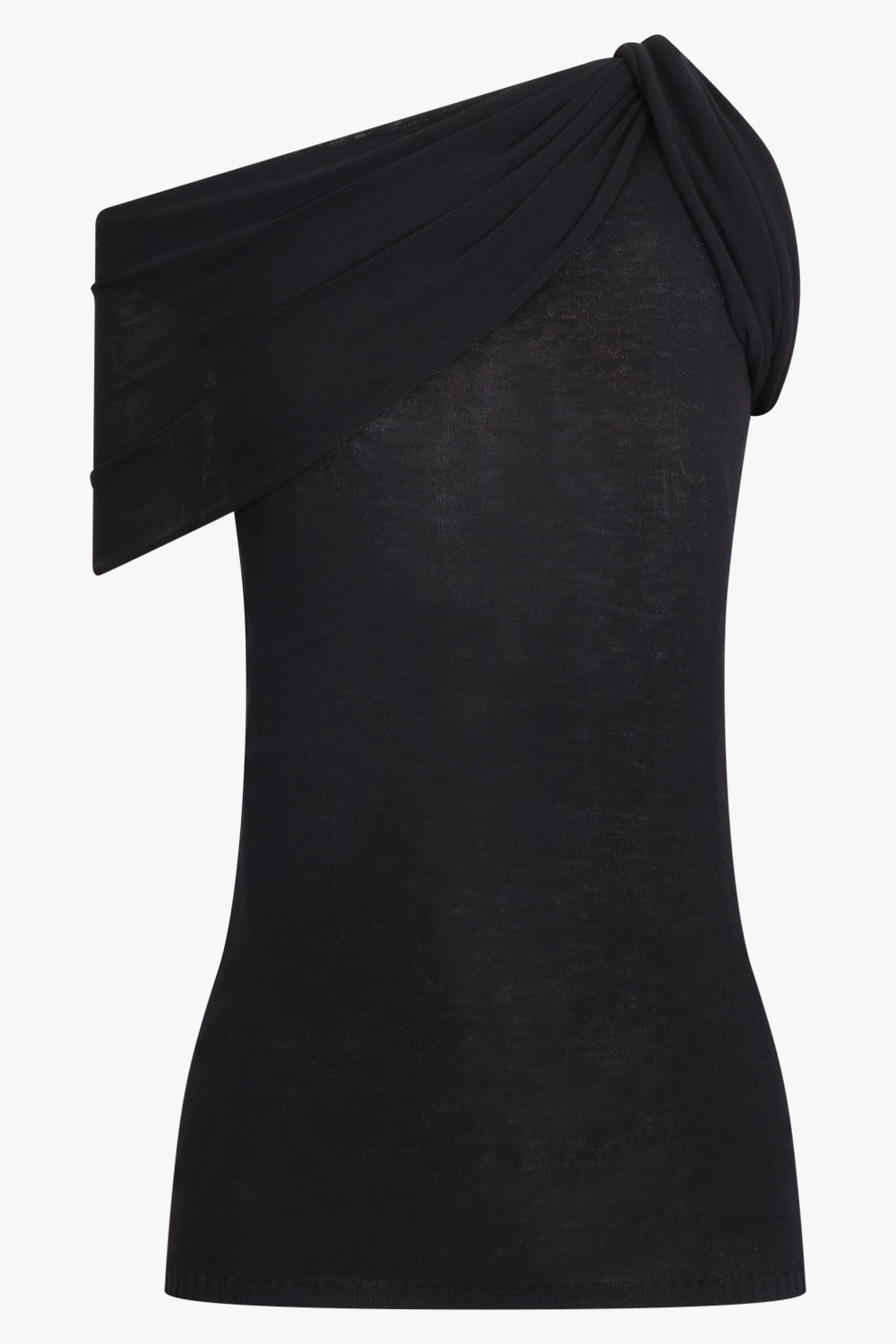Maglia Asymmetric Foldover Neck Twist Top | Black – Parlour X