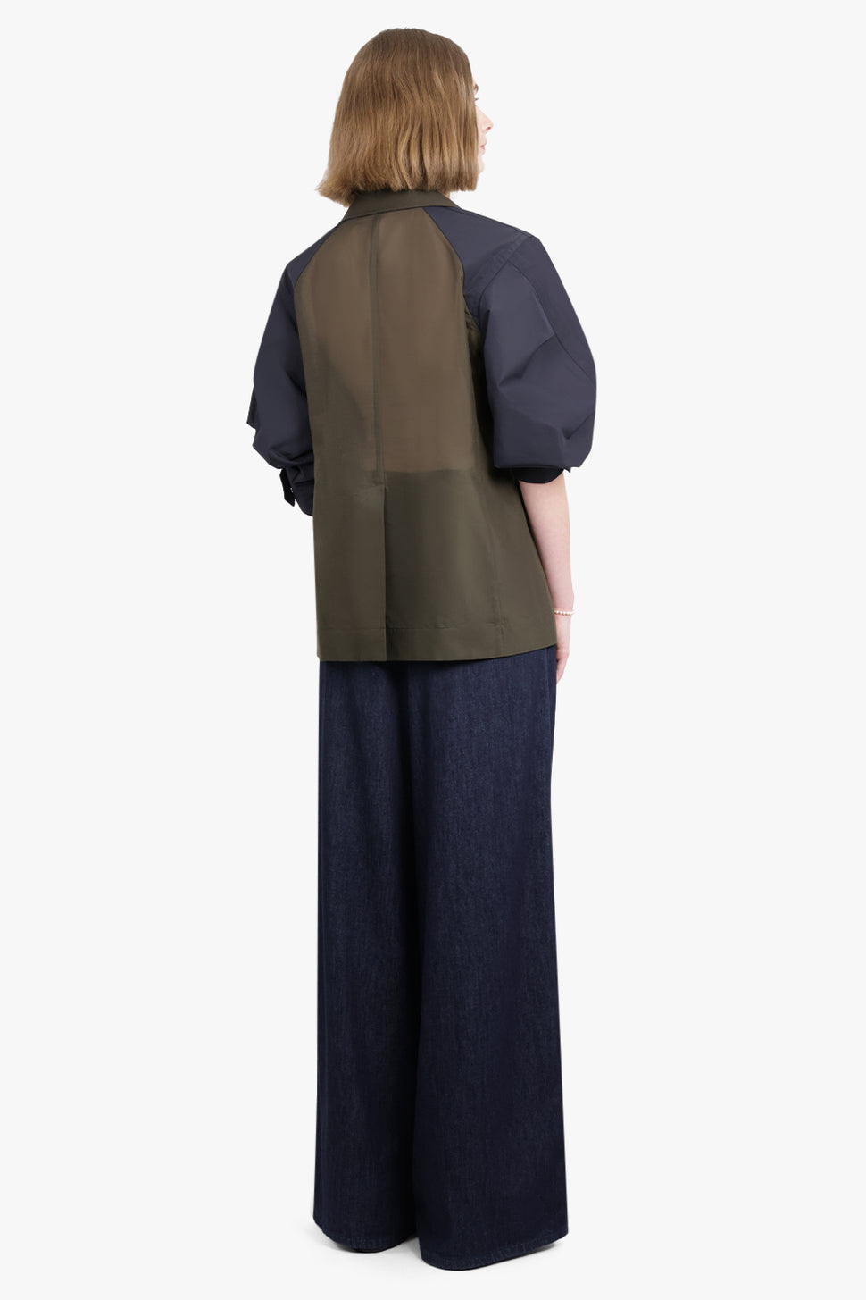Voile X Taffeta Jacket | Khaki Navy – Parlour X