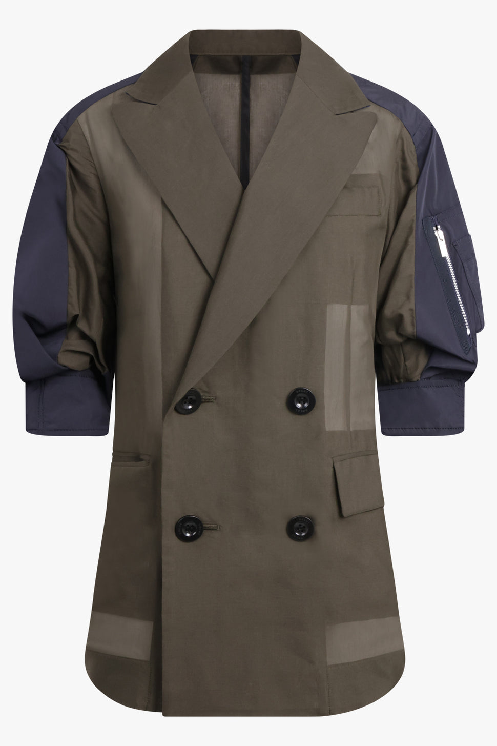 Voile X Taffeta Jacket | Khaki Navy – Parlour X