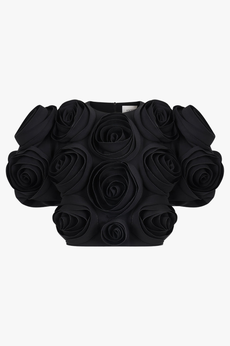 Bunch Of Roses Puff Sleeve Top | Black – Parlour X