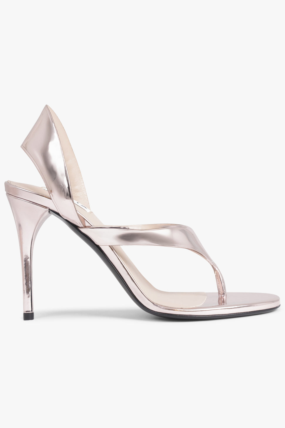 Infradito Thong 90mm Sandal Heel | Mirror Pink Silver – Parlour X
