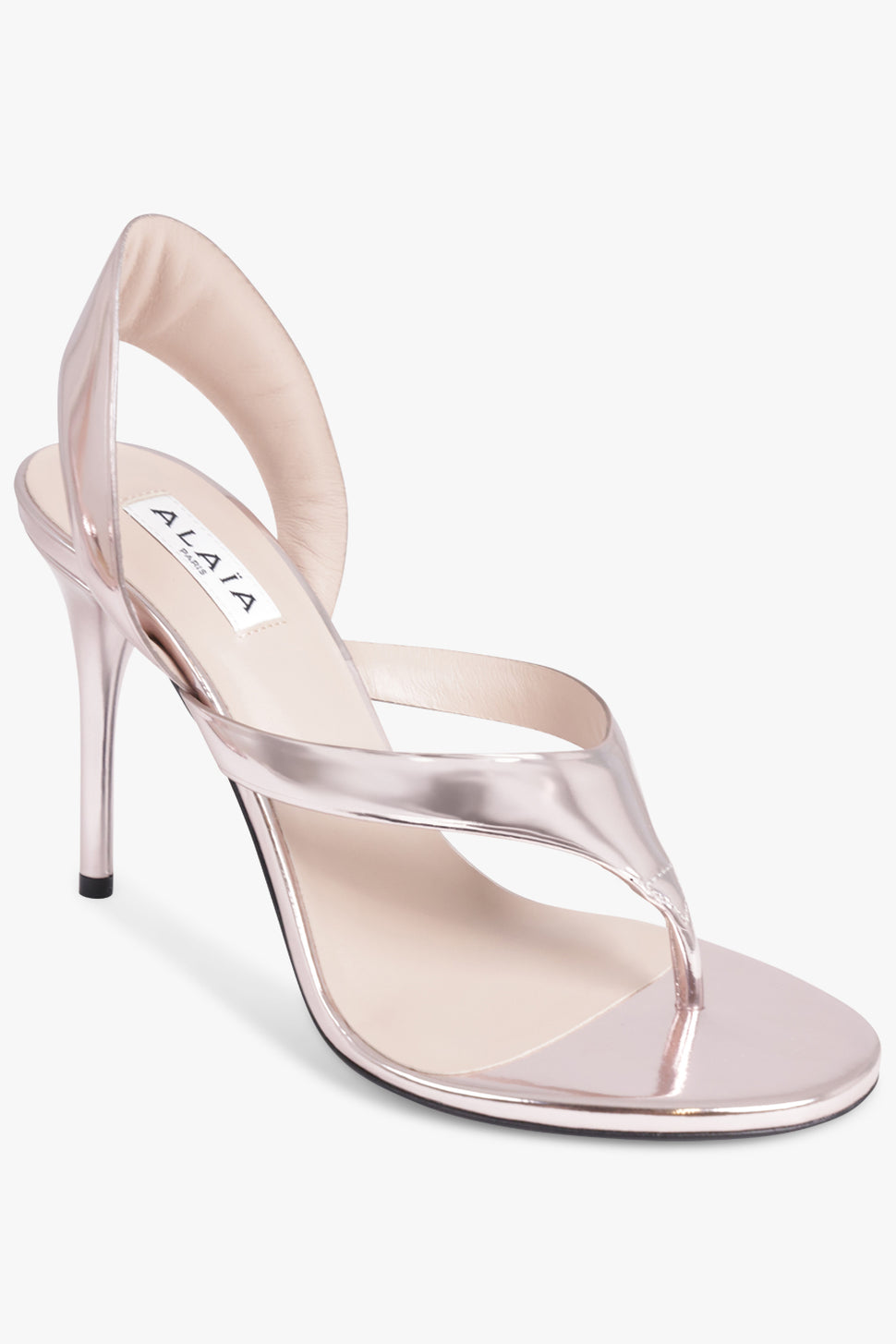 Infradito Thong 90mm Sandal Heel | Mirror Pink Silver – Parlour X