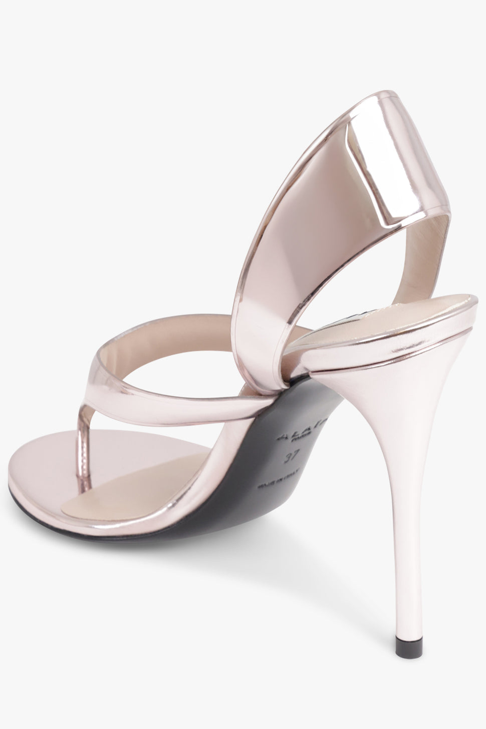 Infradito Thong 90mm Sandal Heel | Mirror Pink Silver – Parlour X