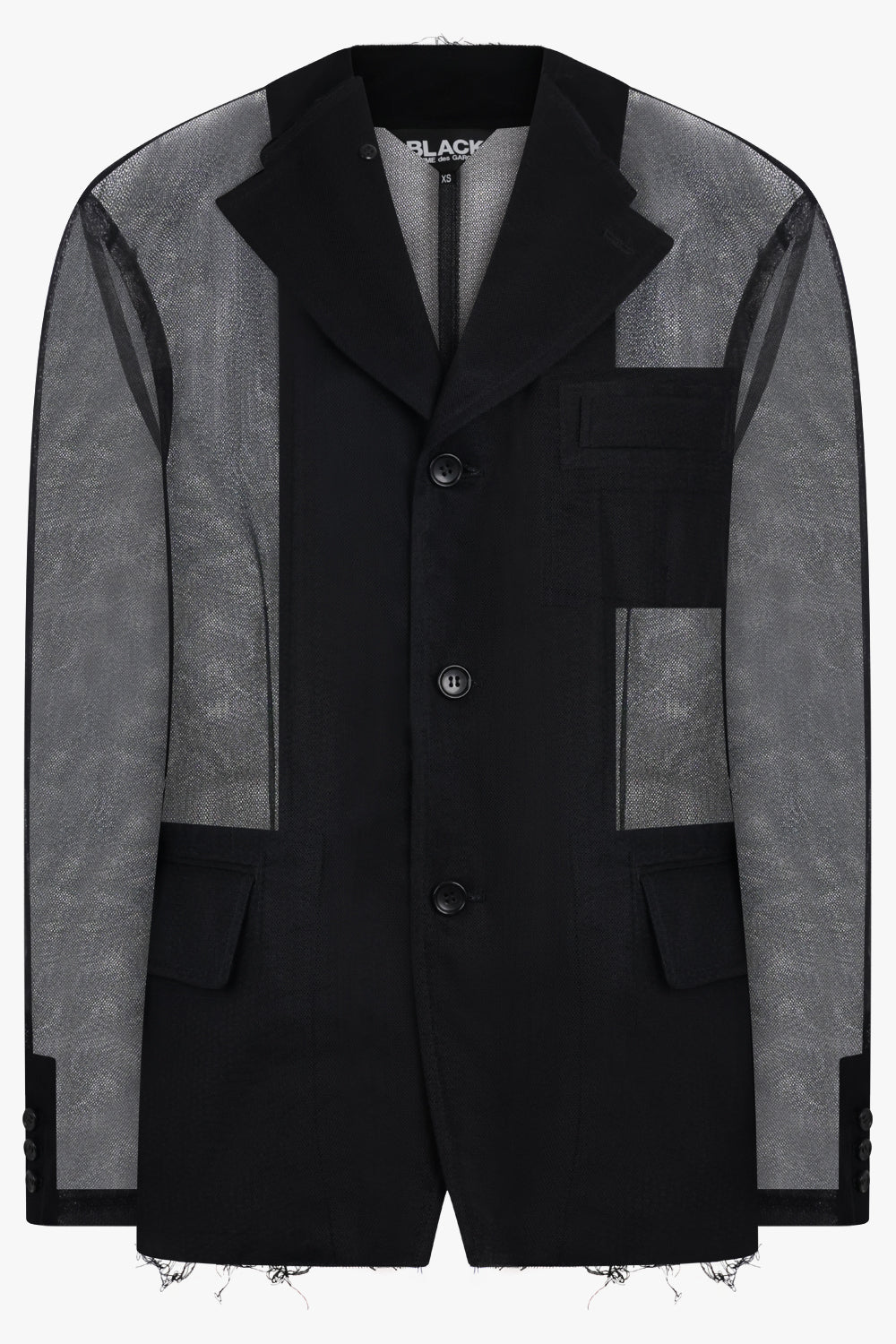 Mesh Netted Single Breasted Jacket | Black – Parlour X