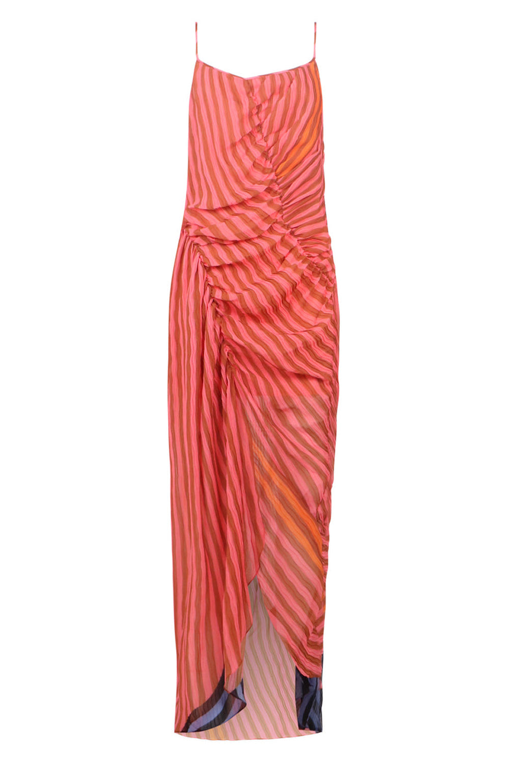 BROGGER STRAPPY RUCHED GOWN TAN STRIPE PRINT PARLOUR X SYDNEY – Parlour X