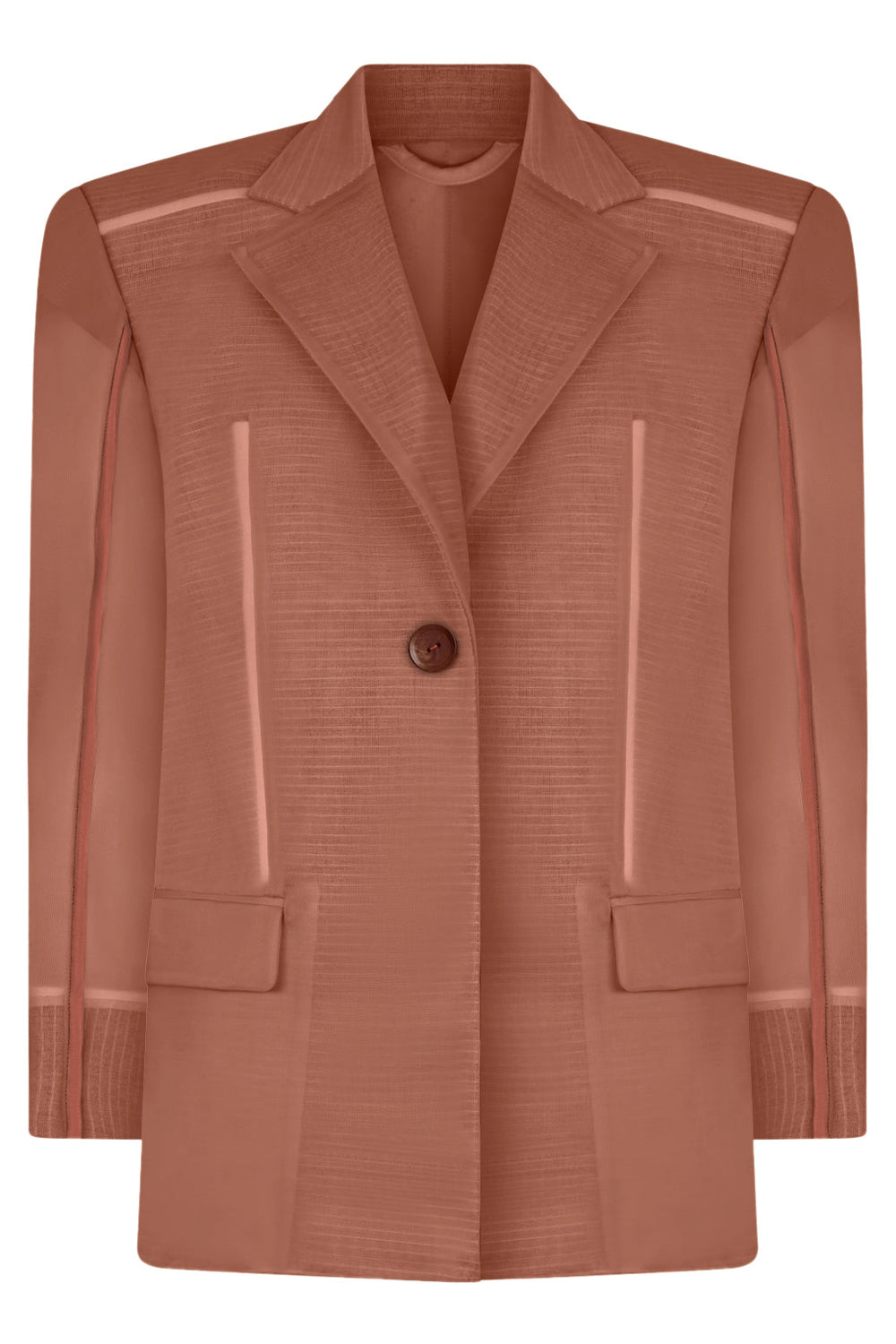 CHRISTOPHER ESBER TAILORED TRANSPARENCY GRAPH OUTLINE BLAZER CARNELIAN ...