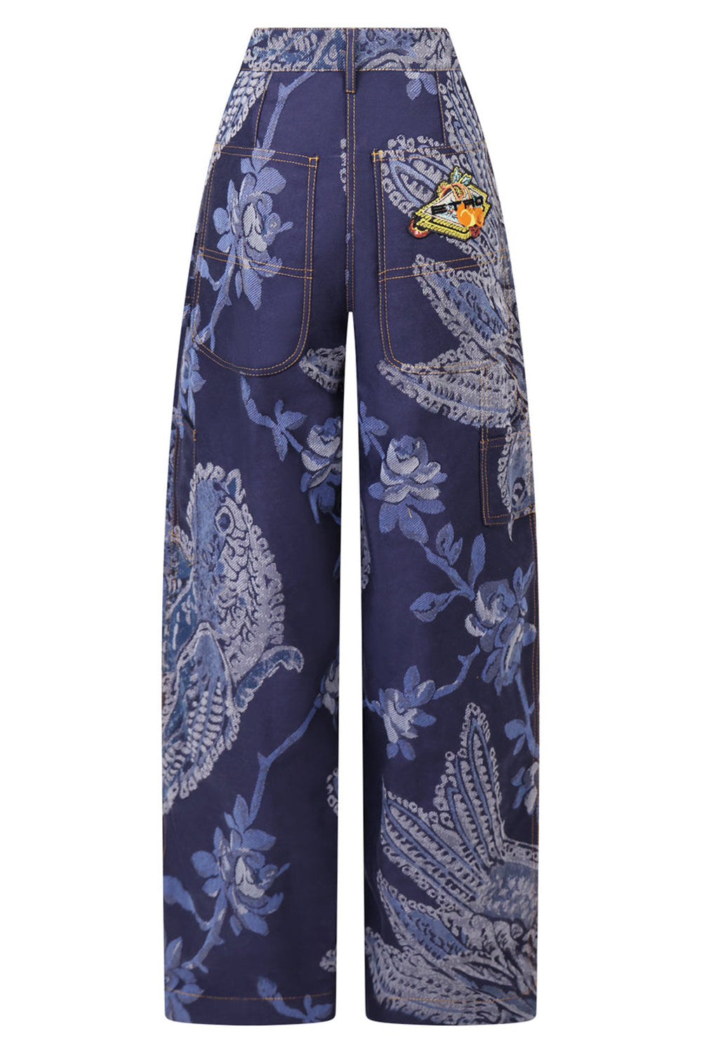 ETRO TONAL BIRD PRINT WIDE LEG PANT BLUE NEW SEASON PARLOUR X SYDNEY ...