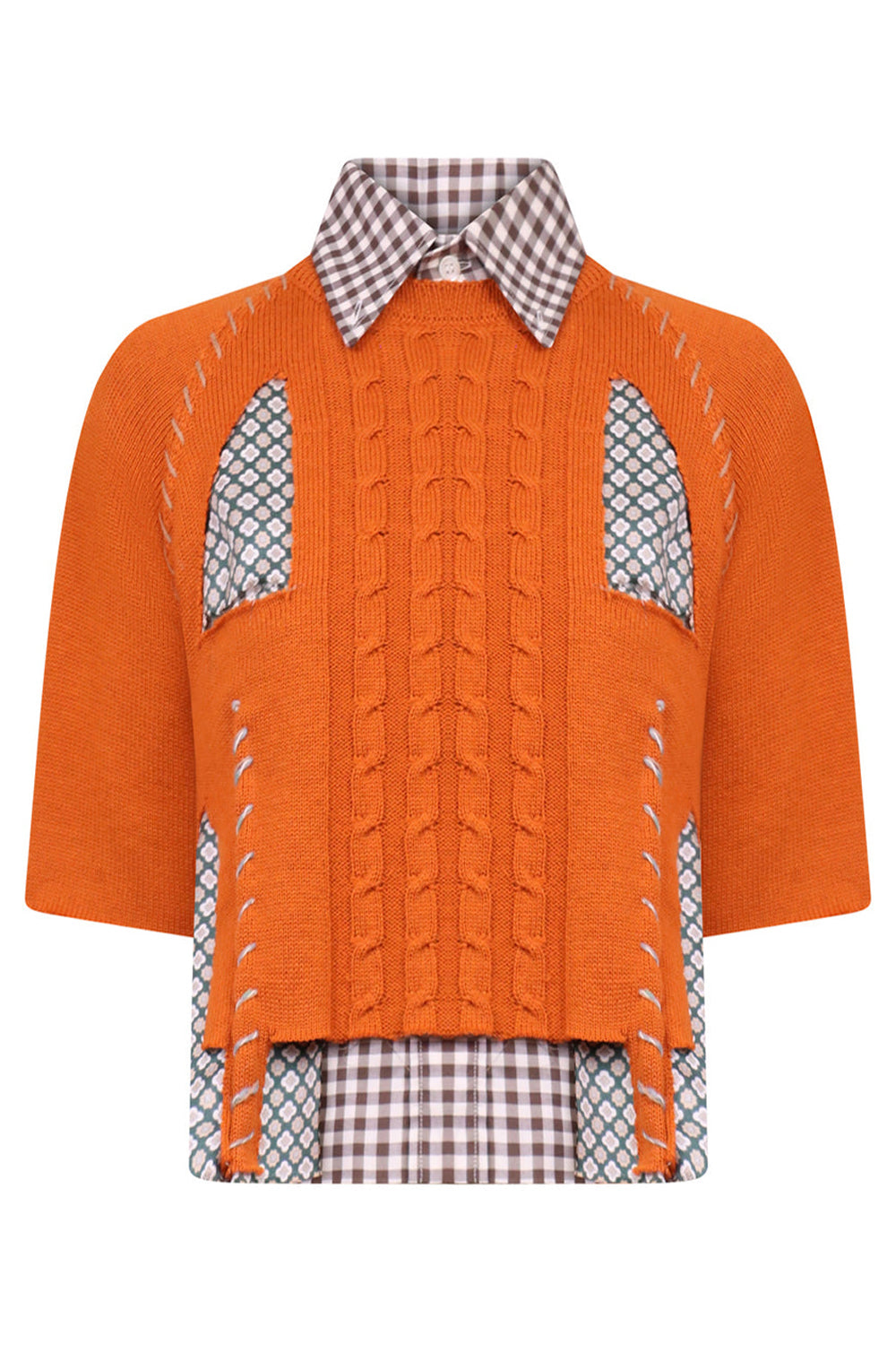 MAISON MARGIELA DECONSTRUCT KNIT OVERLAY SHIRT ORANGE PARLOUR X SYDNEY ...