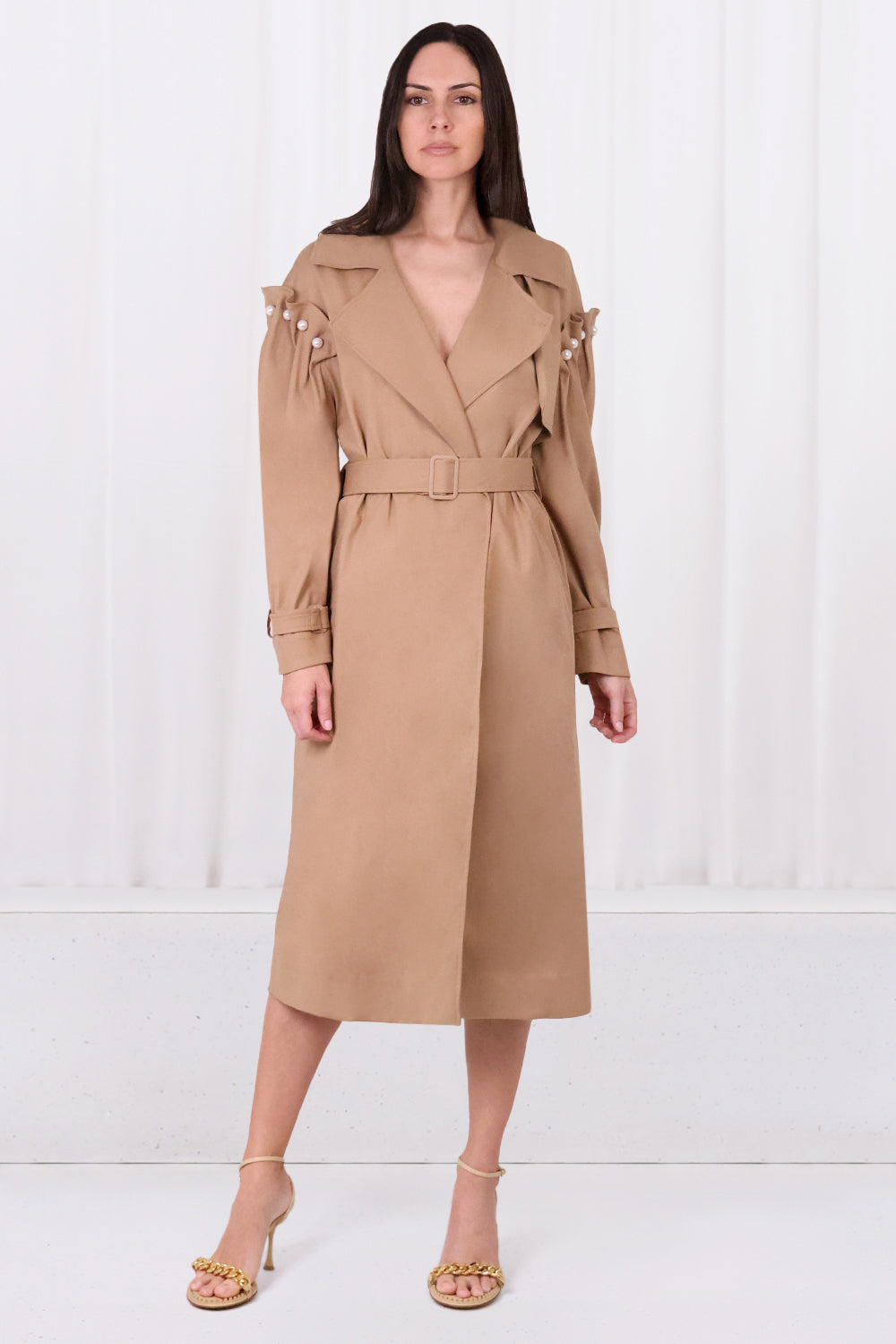 MOTHER OF PEARL EMBER COTTON TRENCH COAT TAN NEW SEASON PARLOUR X ...