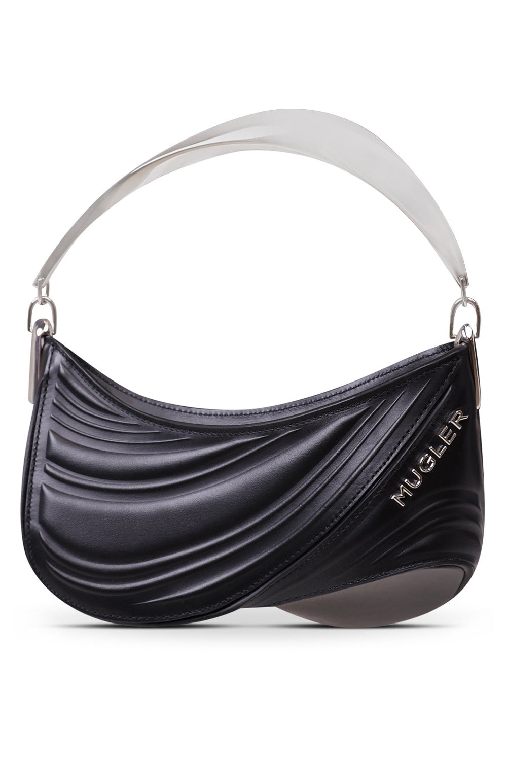 MUGLER MINI SPIRAL EMBOSSED BAG BLACK NEW SEASON PARLOUR X SYDNEY ...