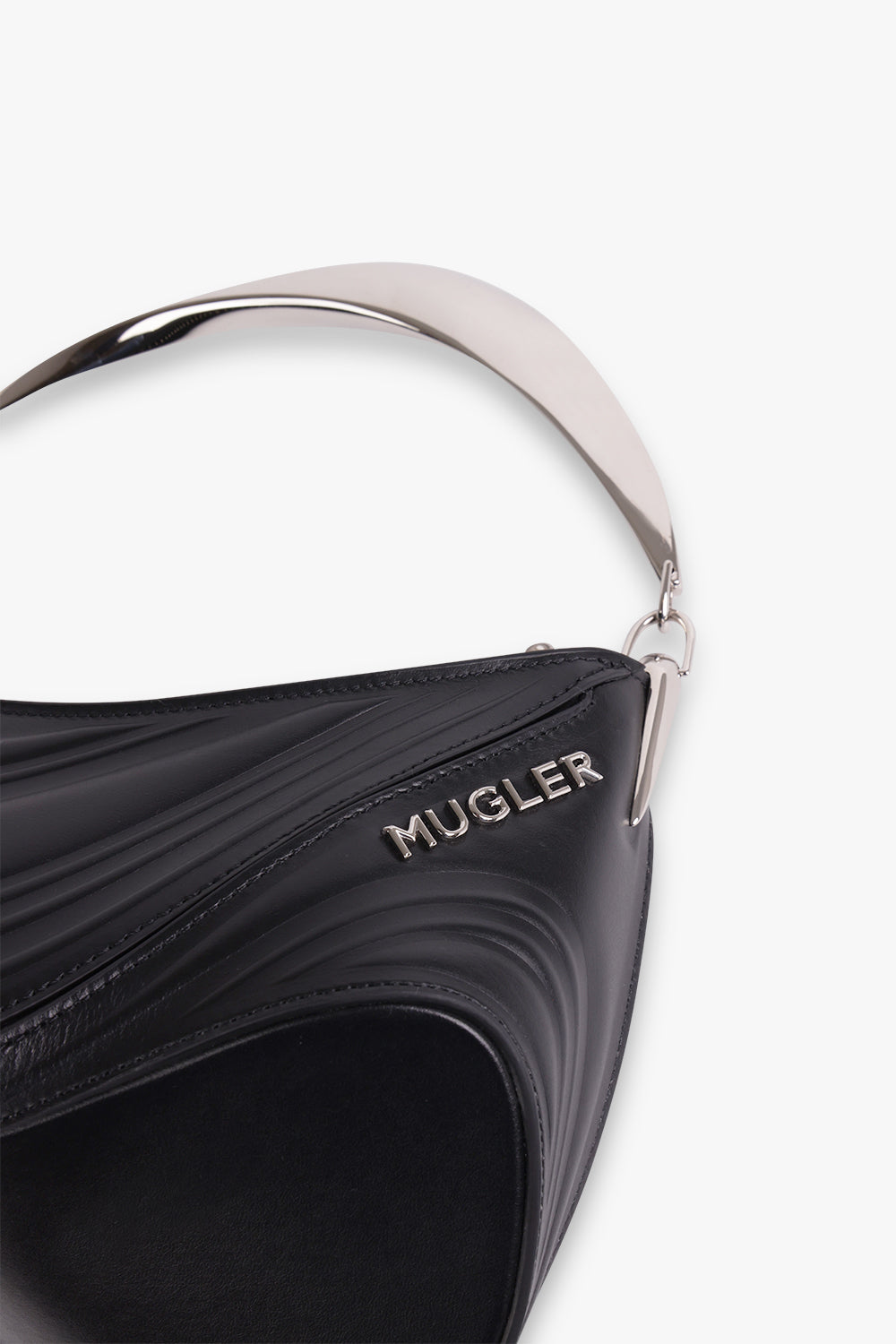 MUGLER MINI SPIRAL EMBOSSED BAG BLACK NEW SEASON PARLOUR X SYDNEY ...