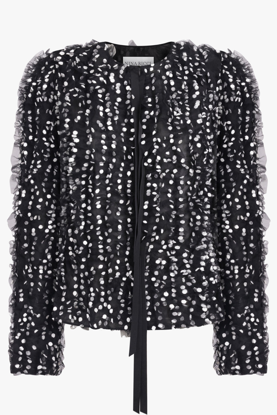 Embellish Polka Dot Crop Jacket | Black/White – Parlour X