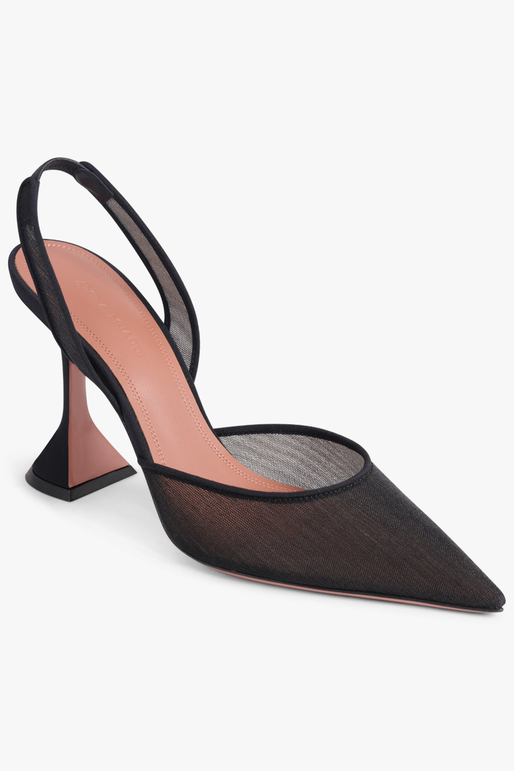 Holi Mesh 95mm Pointed Slingback | Black – Parlour X
